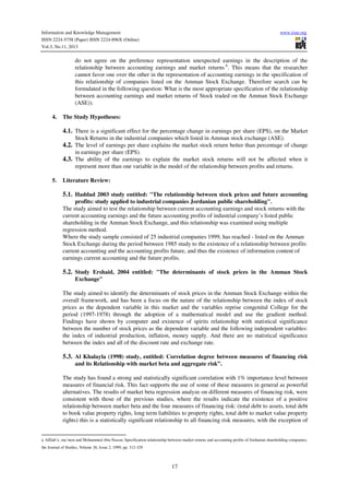 The relationship between the eps the market stock return | PDF