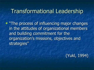 The relationship between transformational leadership and organizational ...