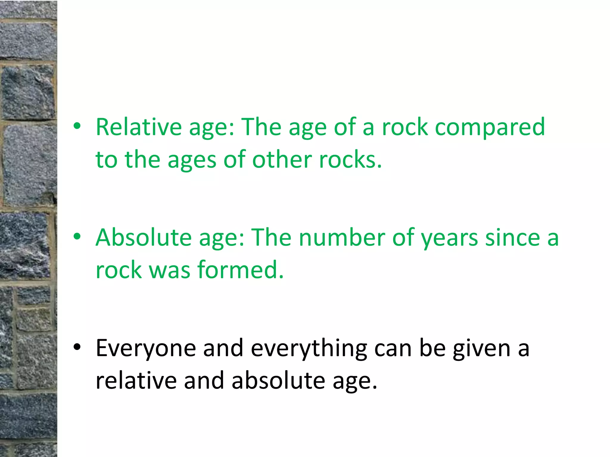 The relative age of rocks | PPTX
