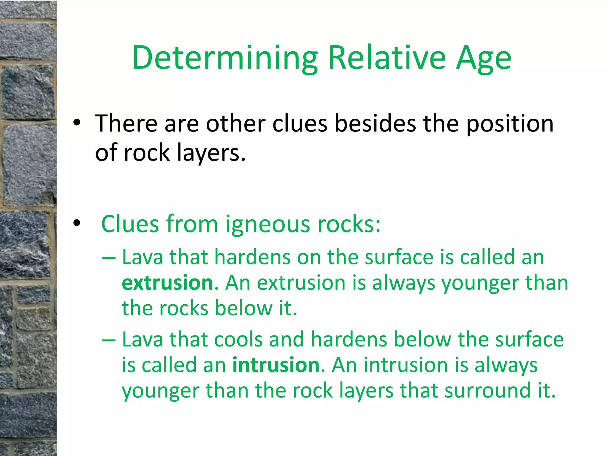 The relative age of rocks | PPTX