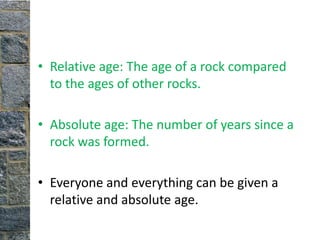The relative age of rocks | PPTX