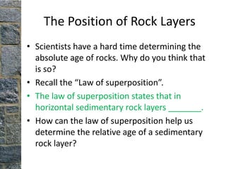 The relative age of rocks | PPTX
