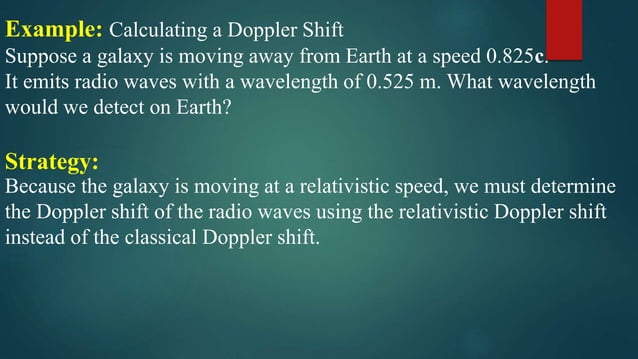 The relativistic doppler effect for light.pptx | Physics | Science
