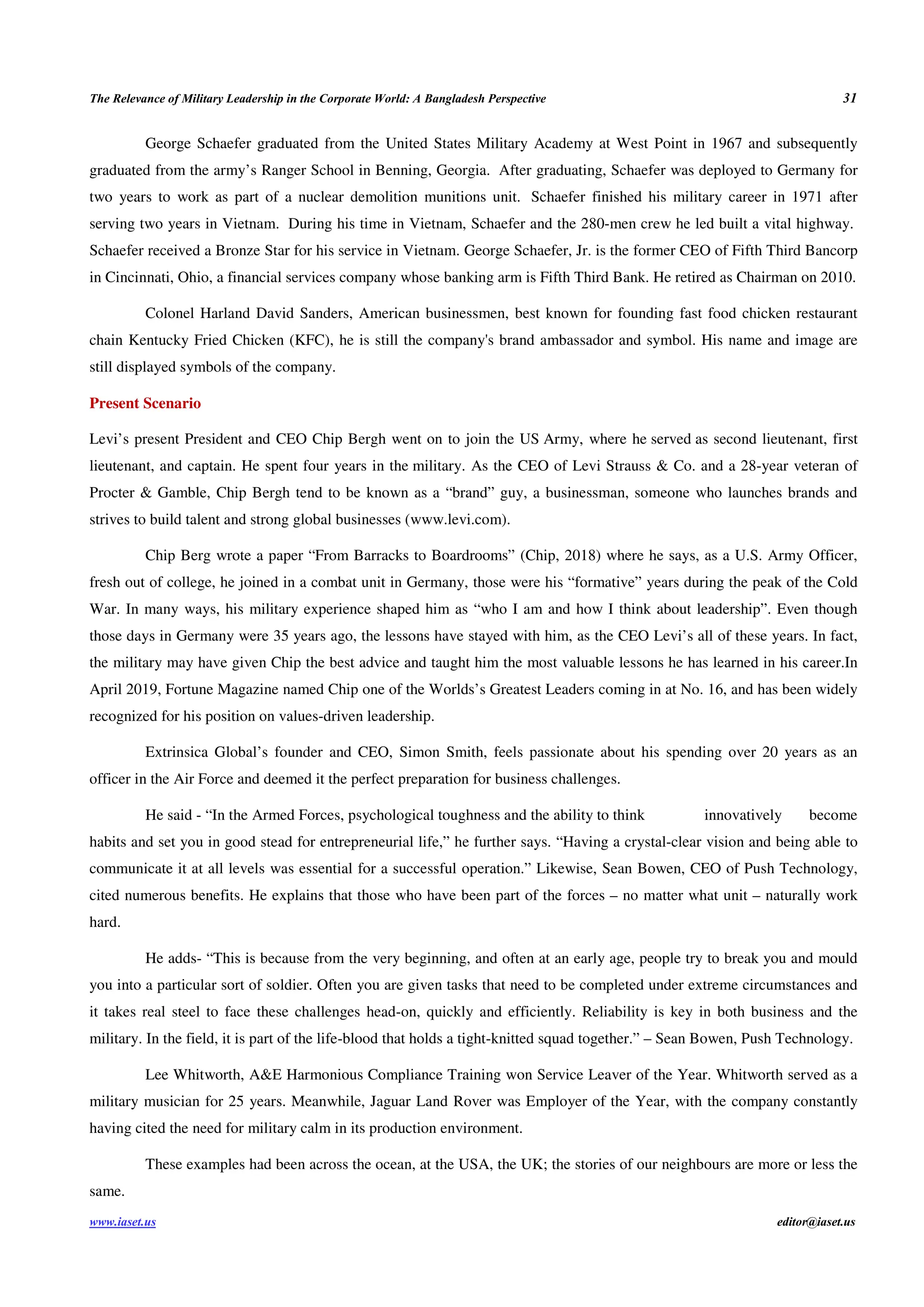 The Relevance of Military Leadership in the Corporate World: A ...