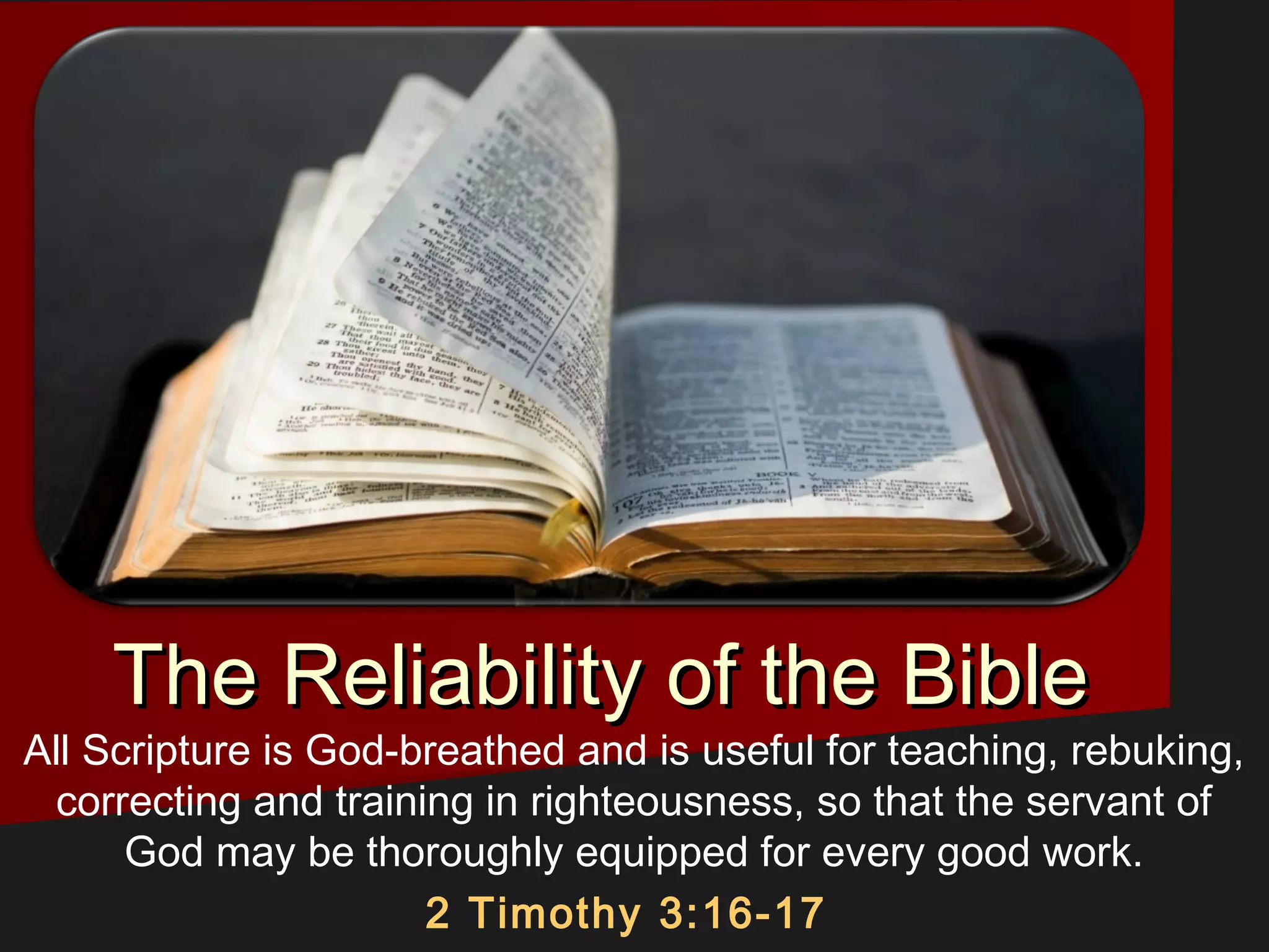 The reliability of the bible | PPT