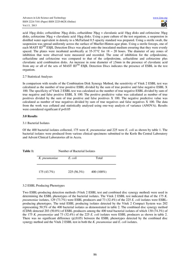 The reliability of using vitek 2 compact system to detect | PDF