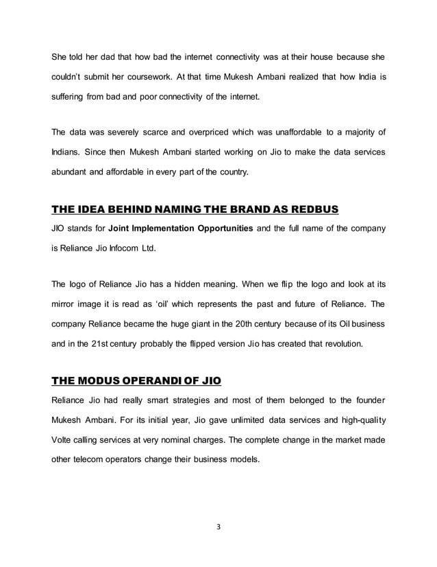 THE RELIANCE JIO WHICH TRANSFORMED THE FACE OF INDIAN TELECOM INDUSTRY ...