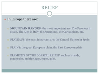 The relief of europe 6th primary | PPT