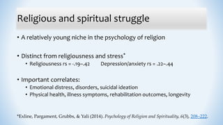 The religious and spiritual struggles of the nonreligious and ...