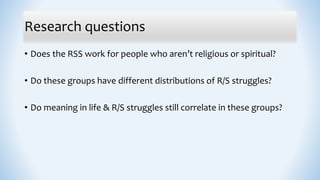 The religious and spiritual struggles of the nonreligious and ...