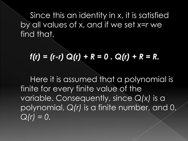 The remainder theorem powerpoint | PPTX | Computing | Technology & Computing