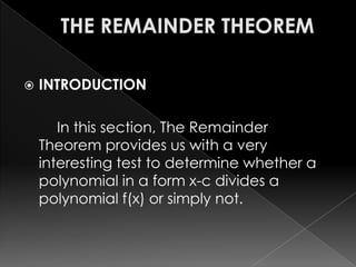 The remainder theorem powerpoint | PPTX | Computing | Technology ...
