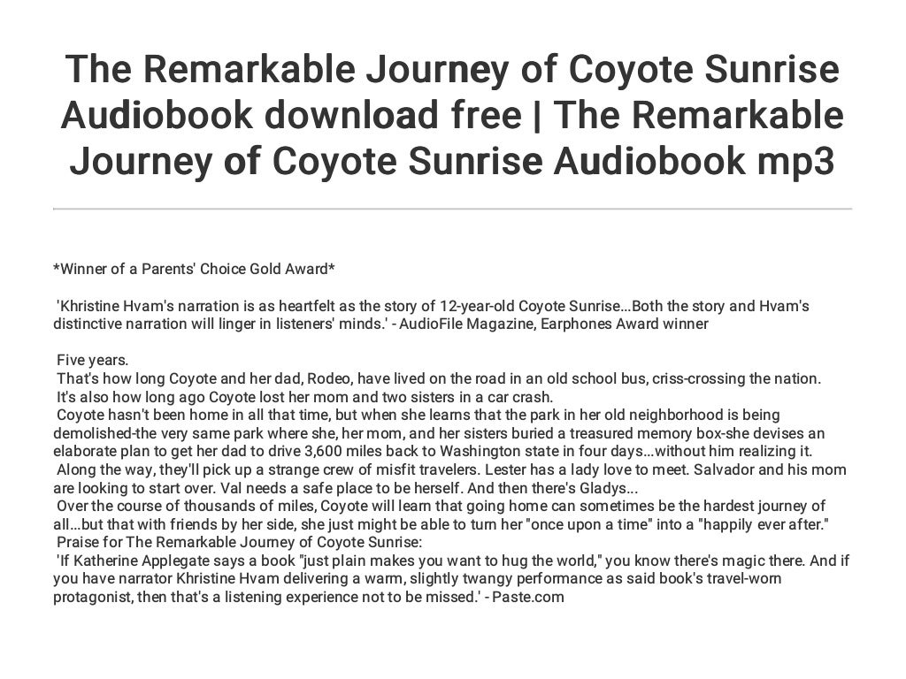The Remarkable Journey of Coyote Sunrise Audiobook download free | The ...