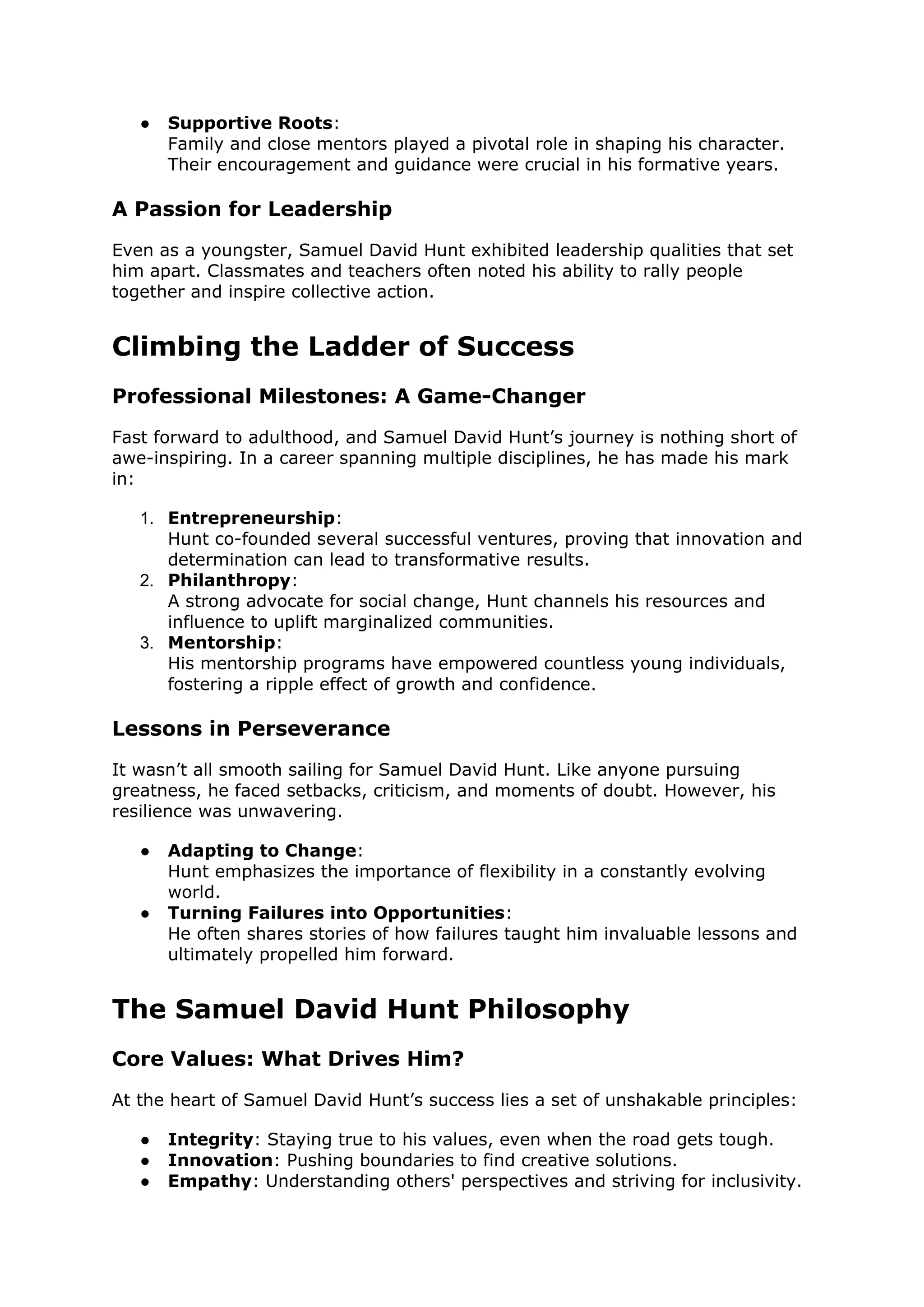 The Remarkable Journey of Samuel David Hunt_ A Life of Legacy and ...
