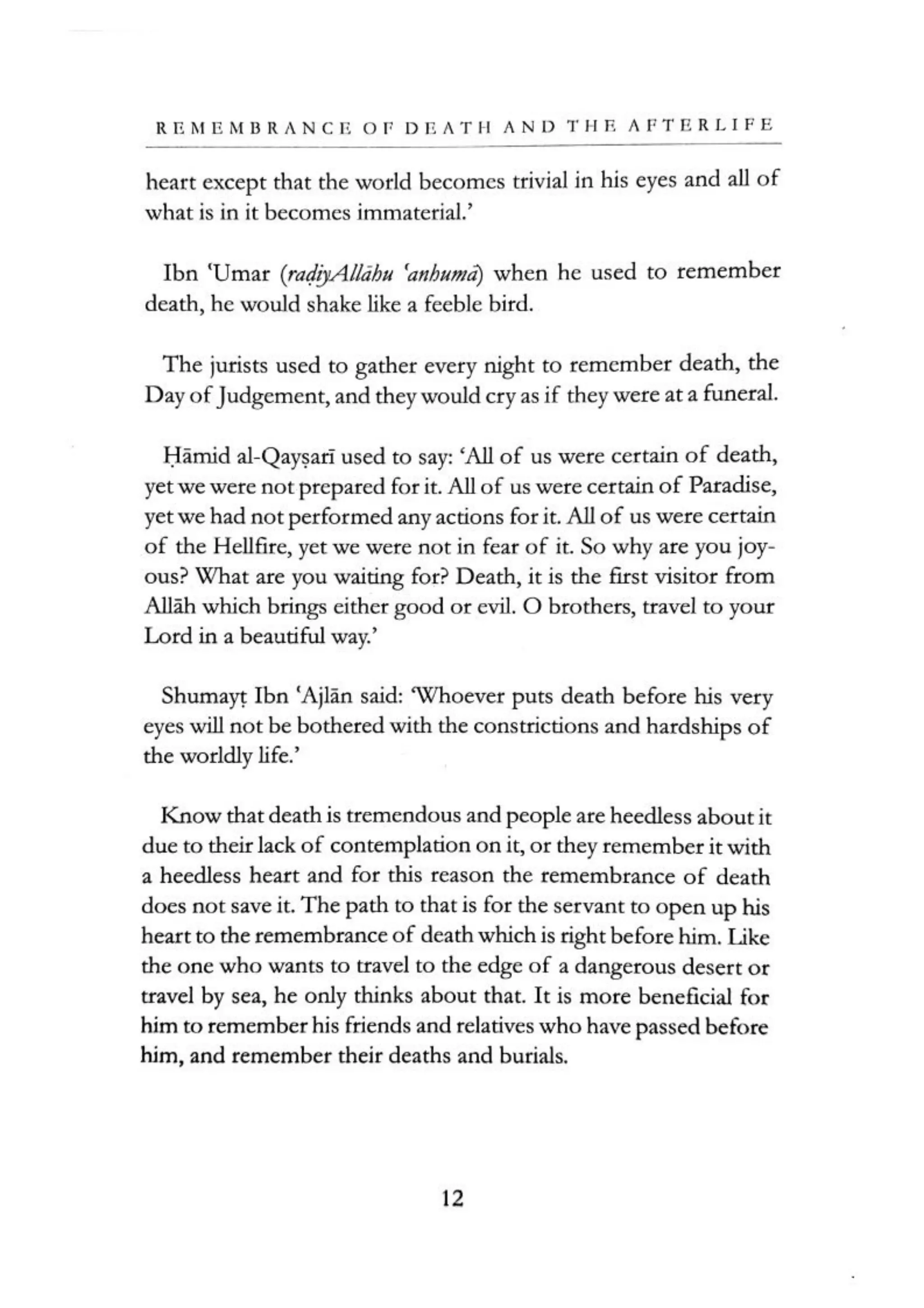 The Remembrance of Death and the Afterlife - by Imam Qudamah al-Maqdisi ...
