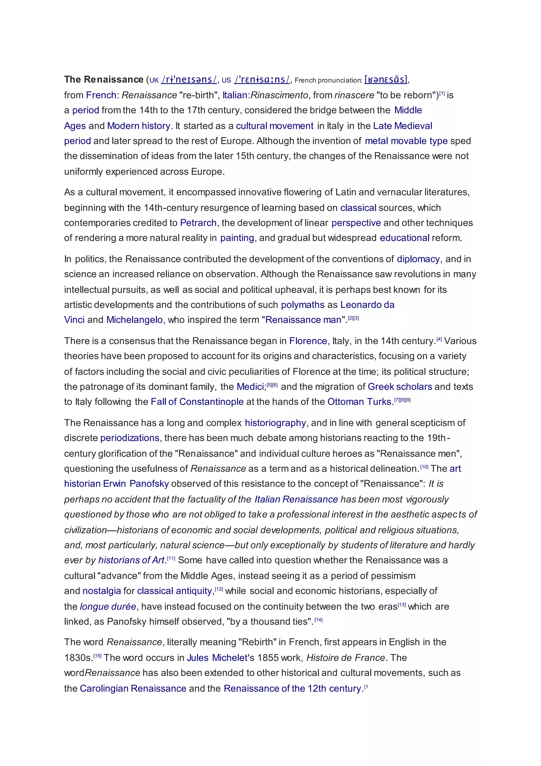 The renaissance | DOCX