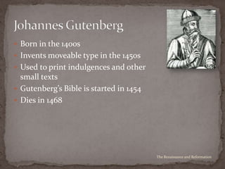 The Renaissance and Reformation | PPT