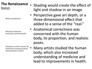 The Renaissance, Reformation and Exploration Lesson 1 - Renaissance ...