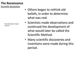 The Renaissance, Reformation and Exploration Lesson 2 - Education ...