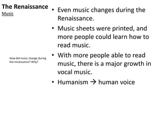 The Renaissance, Reformation and Exploration Lesson 2 - Education ...