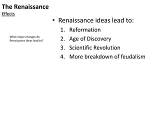 The Renaissance, Reformation and Exploration Lesson 2 - Education ...
