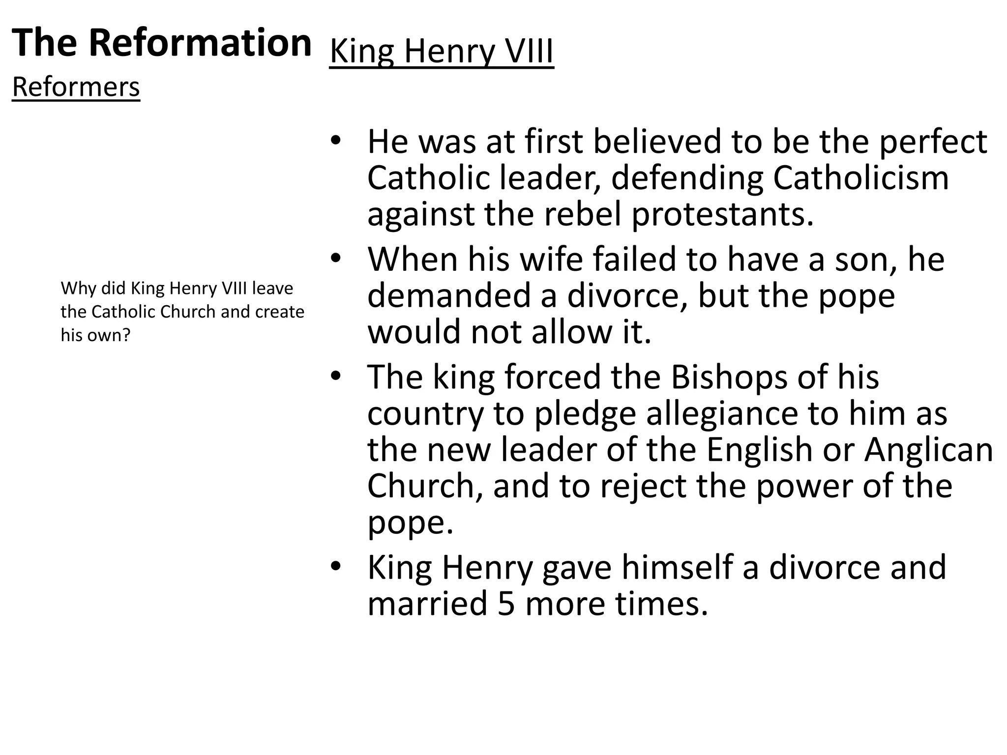 The Renaissance, Reformation and Exploration Lesson 4 - Causes and ...