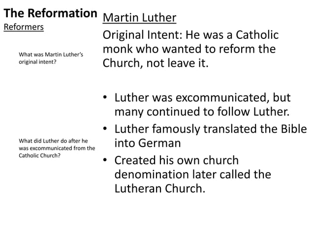 The Renaissance, Reformation and Exploration Lesson 4 - Causes and ...