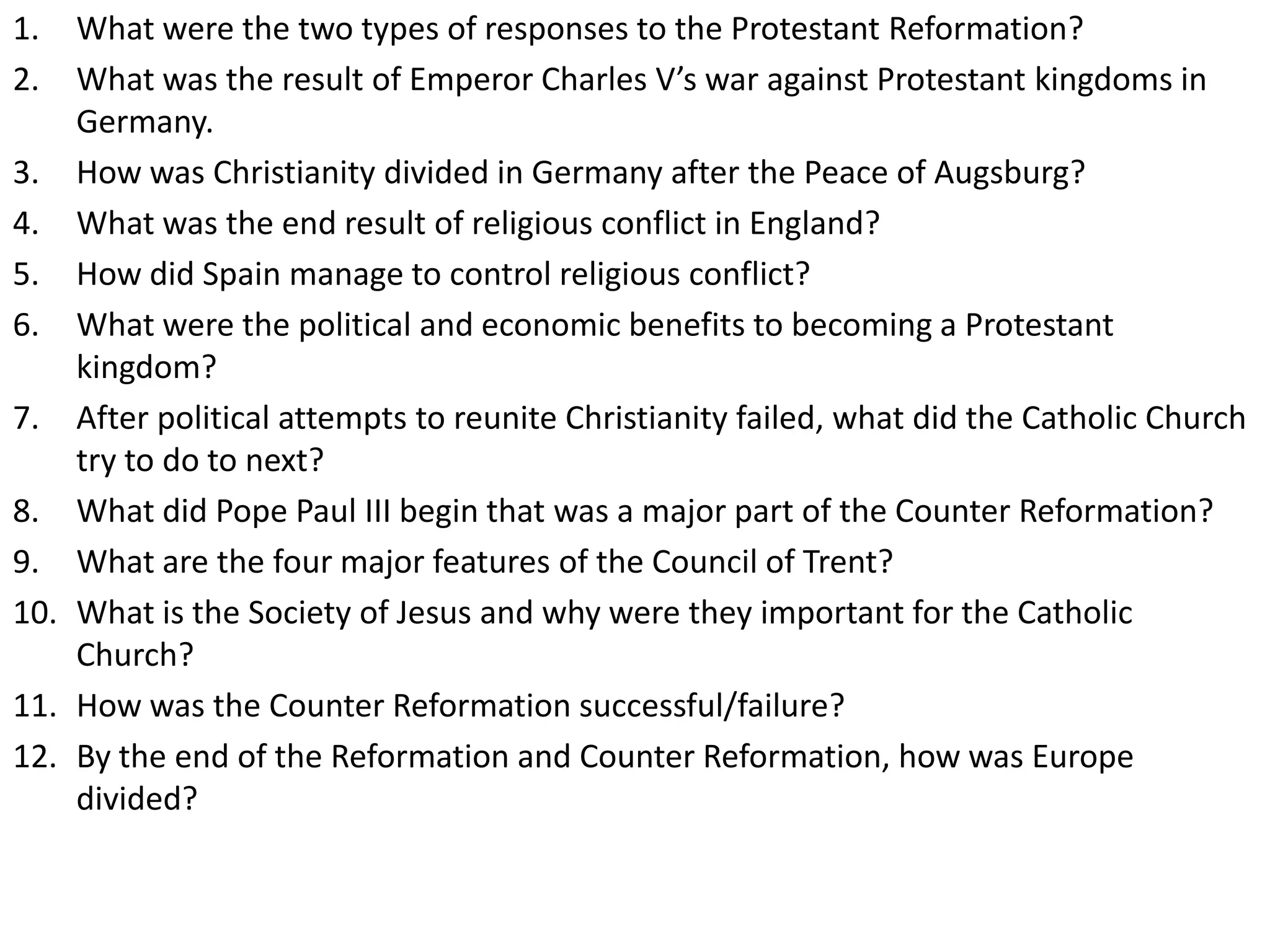 The Renaissance, Reformation and Exploration Lesson 5 – The Counter ...