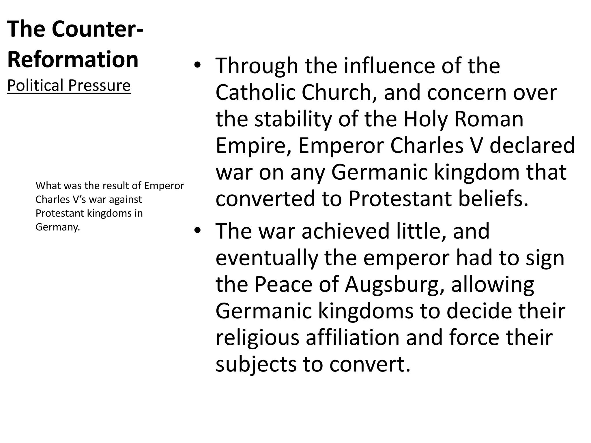 The Renaissance, Reformation and Exploration Lesson 5 – The Counter ...