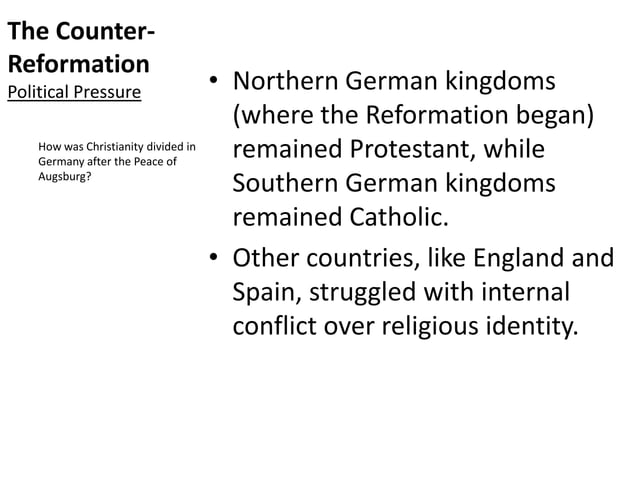 The Renaissance, Reformation and Exploration Lesson 5 – The Counter ...