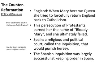 The Renaissance, Reformation and Exploration Lesson 5 – The Counter ...