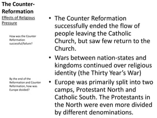 The Renaissance, Reformation and Exploration Lesson 5 – The Counter ...