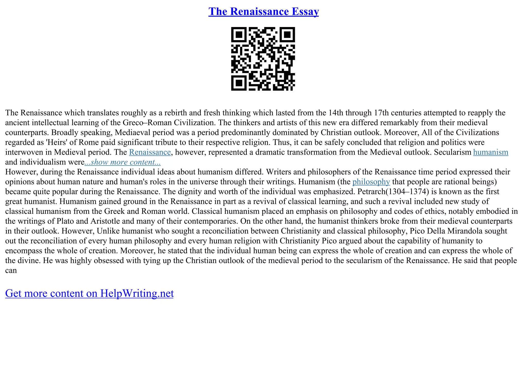 The Renaissance Era Essay | PPT