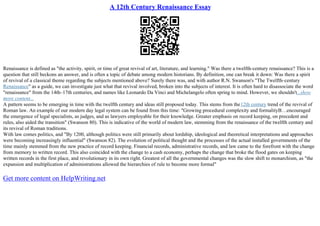 The Renaissance Essay | PPT