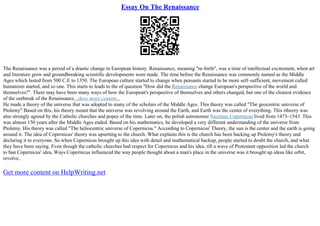 The Renaissance Essay | PPT
