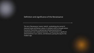 The Renaissance in Italy presentationsas | PPTX