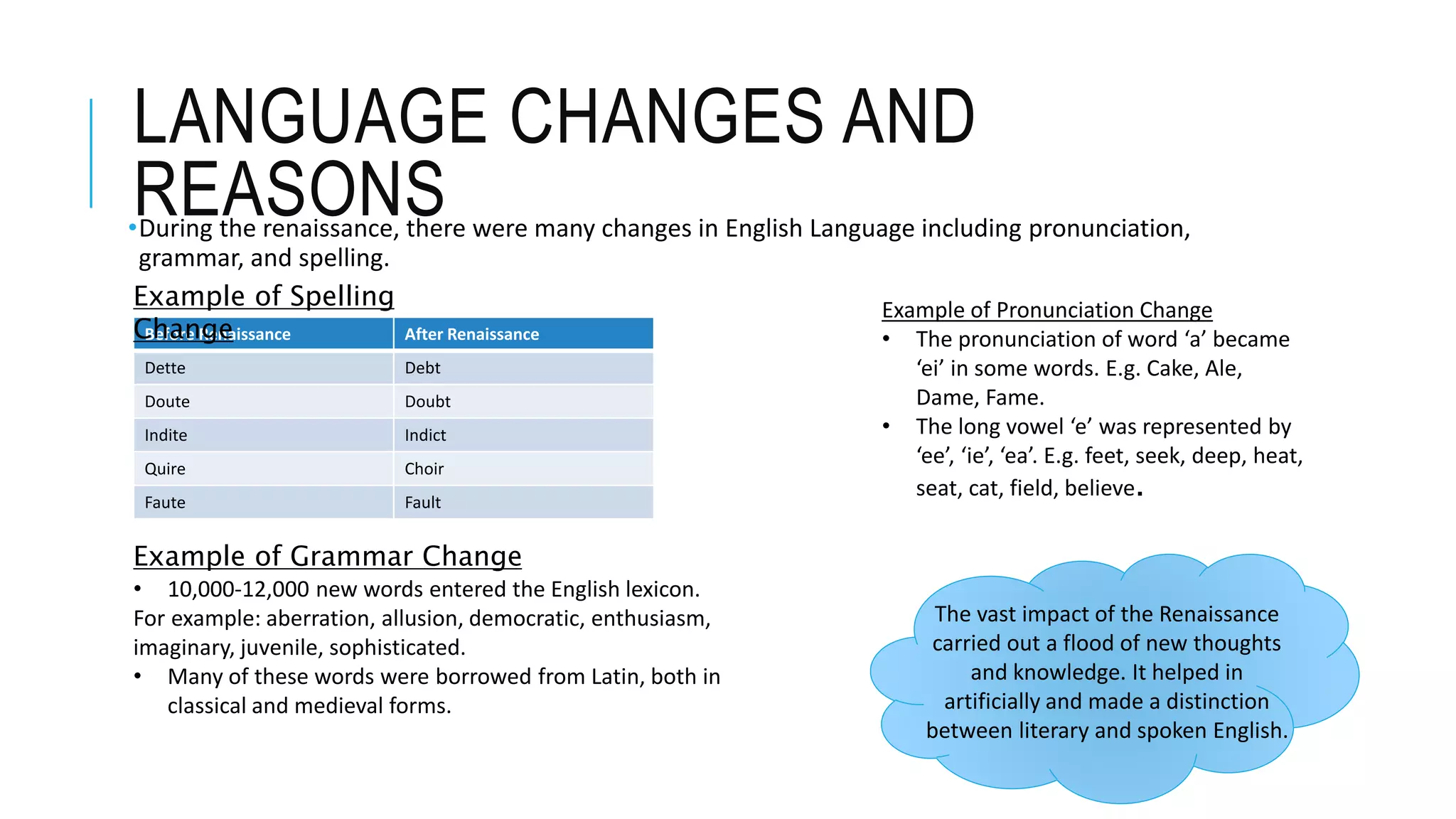 The renaissance & language change | PPTX