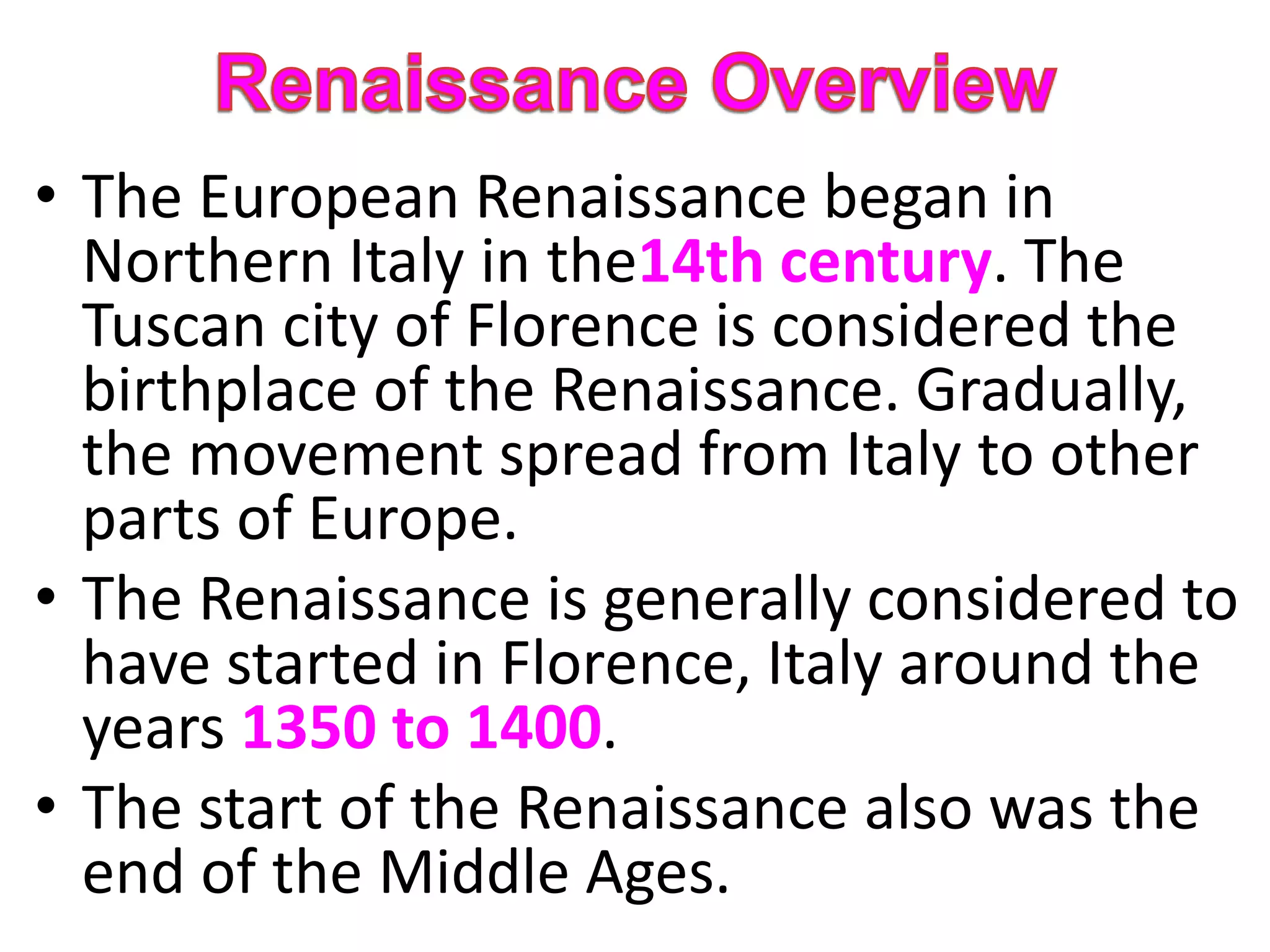 Introduction to the Renaissance | PPTX