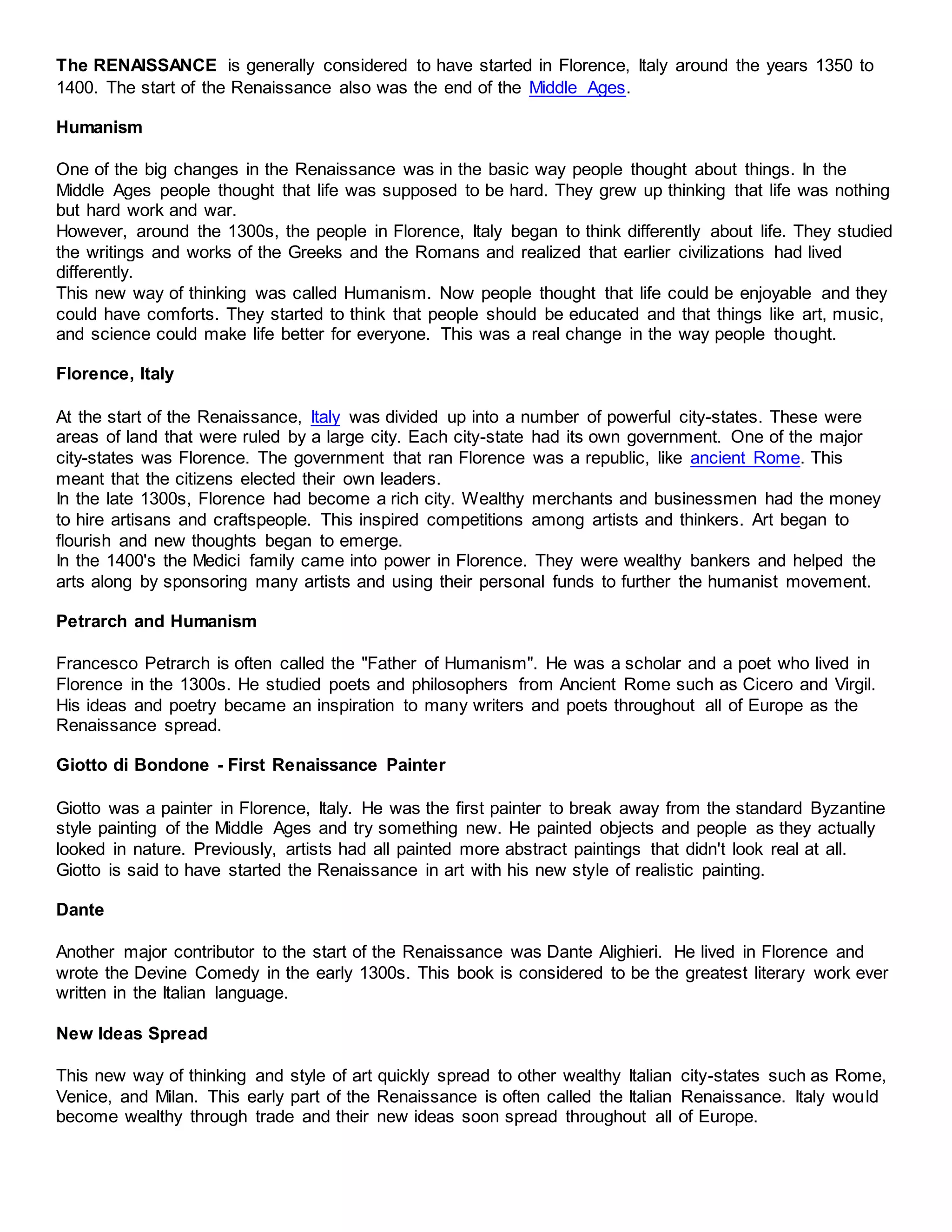 The Renaissance reading | PDF