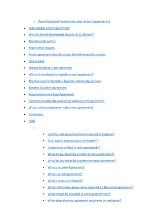 The Rent Agreement: What you need to know | PDF