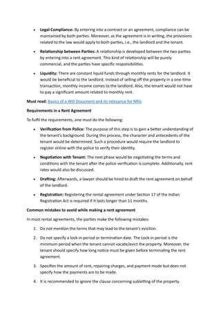 The Rent Agreement: What you need to know | PDF