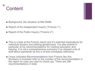 The report of the Mid Staffs public inquiry | PPTX