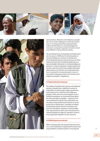 The representation of minorities and indigenous peoples in parliament | PDF