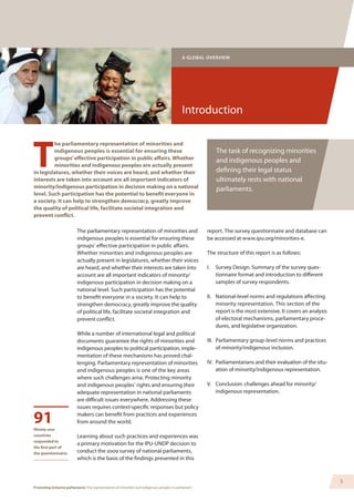 The representation of minorities and indigenous peoples in parliament | PDF