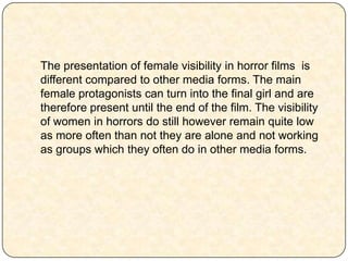 The representations of gender in horror films essay | PPTX