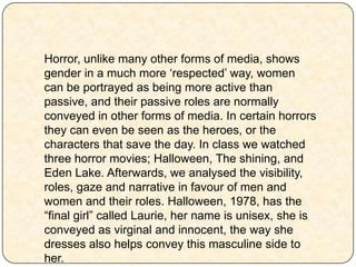 The representations of gender in horror films essay | PPT