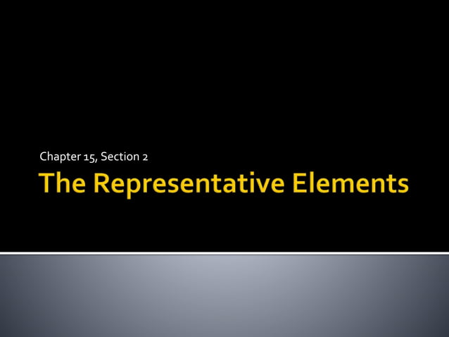 The representative elements | PPTX