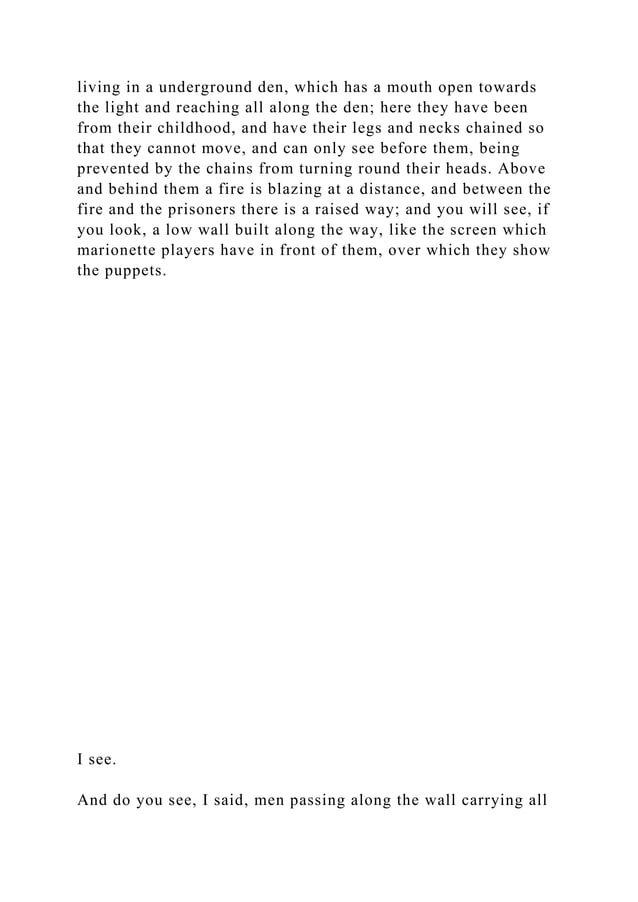 The Republic Book VIIThe Allegory of the Cave”By Plato .docx