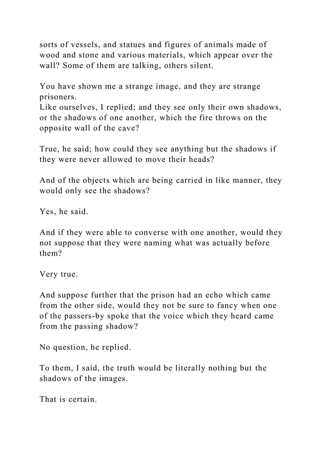 The Republic Book VIIThe Allegory of the Cave”By Plato .docx