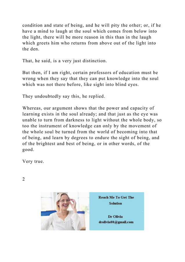 The Republic Book VIIThe Allegory of the Cave”By Plato .docx